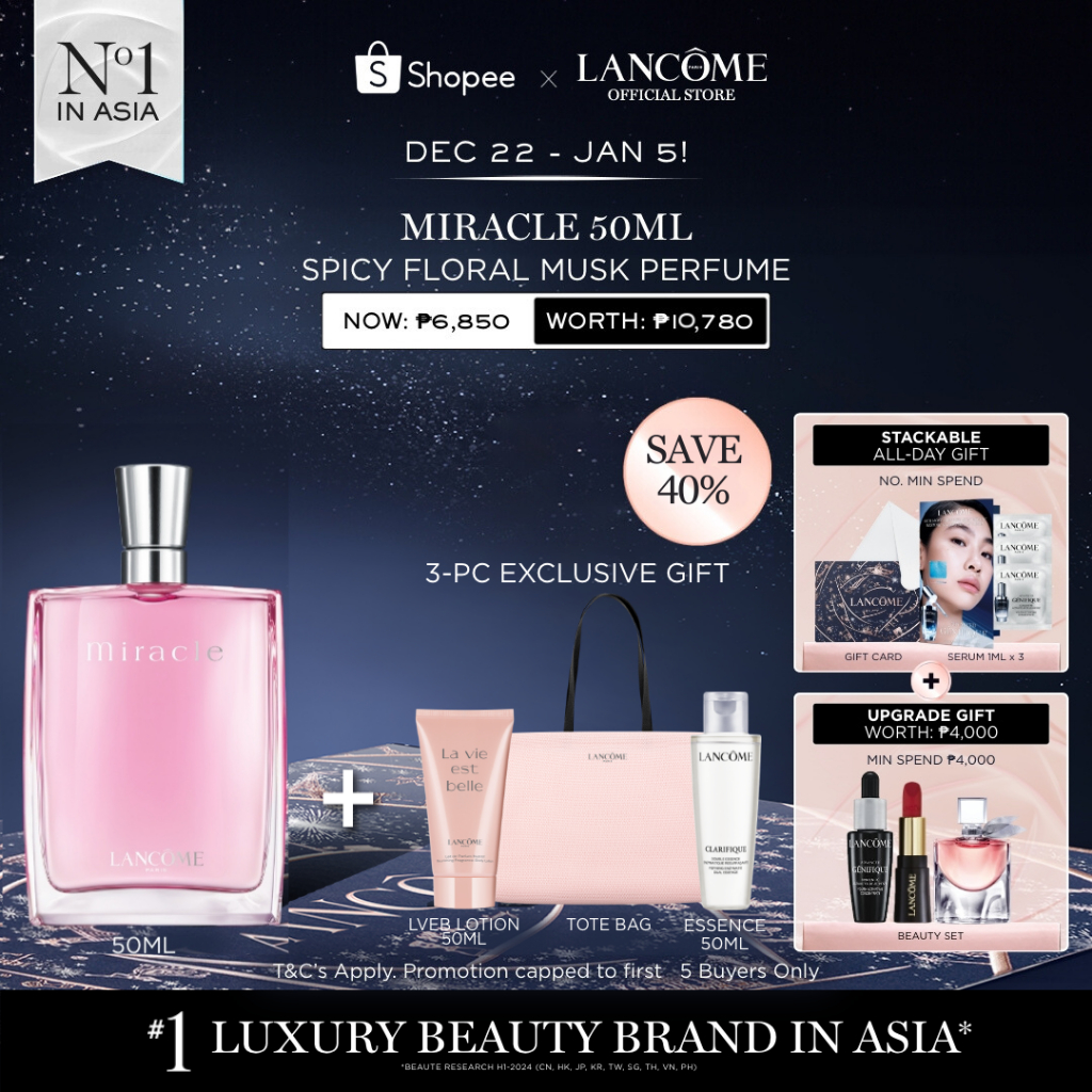 Lancome Miracle Eau de Parfum - Spicy Floral Musk Long Lasting Perfume ...