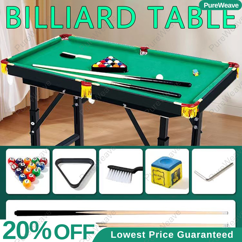 PureWeave Adjustable Wooden Tabletop Billiard Table Set Mini Pool Table ...