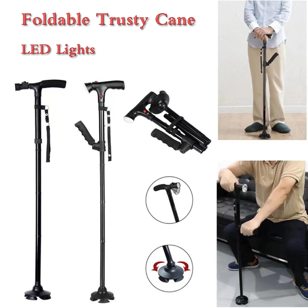Sturdy and Foldable LED Cane The Reliable Tungkod Baston Walking Stick ...