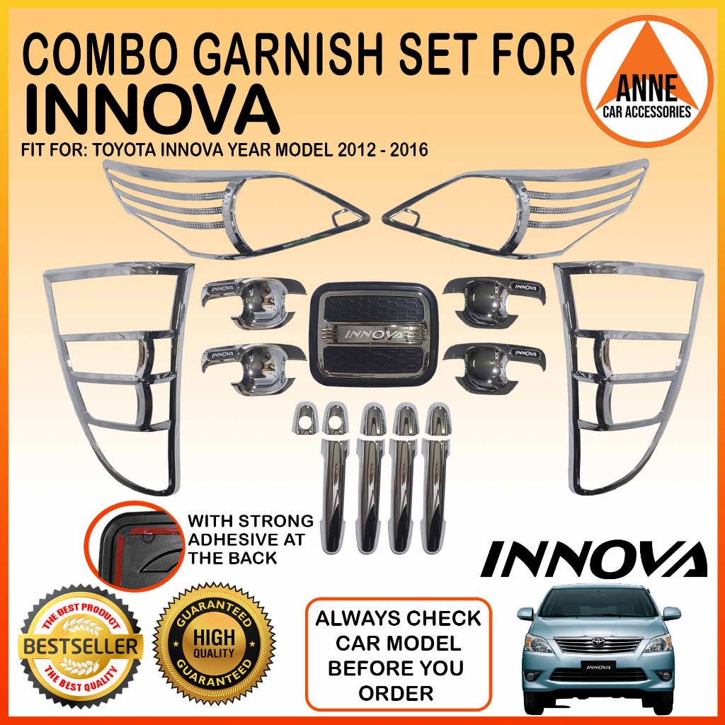Chrome Garnish Cover for Toyota Innova 2012 - 2016 OLD LOOK / Toyota ...