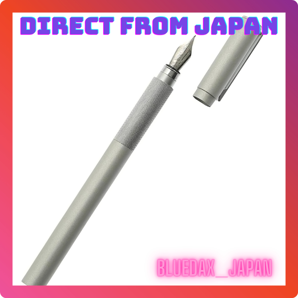 MUJI aluminum round shaft fountain pen black 13.7 x 1cm with 1 fine ink ...