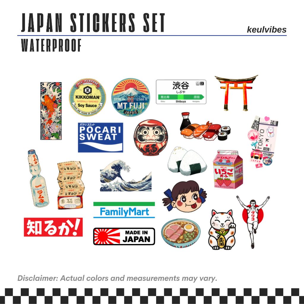 SET Japan Sticker japanese cute travel aesthetic Stickers WATERPROOF ...