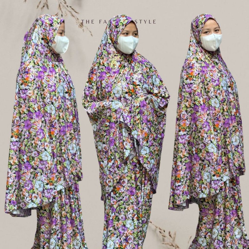 RAMADAN SALE‼️ NEW ARRIVAL MUKNA WITH SKIRT METALLIC GOLD-FLORAL ITY ...