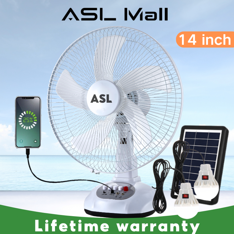 ASL Solar electric fan Rechargeable solar fan with panel solar ...