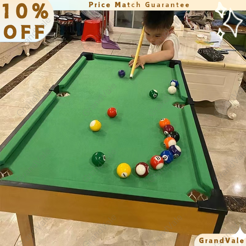 GrandVale Mini Pool Table with Adjustable Height, Wooden Billiard Table ...