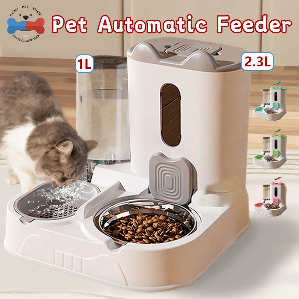 3.3L Automatic Cat Feeder and Water Dispenser 2 in 1 with Stainless ...