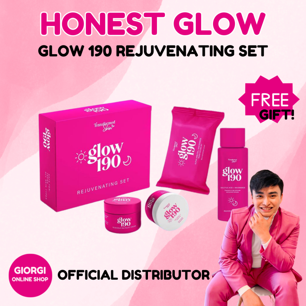 Glow 190 Rejuvenating Set by Honest Glow 4 in 1 GLowing Moisturizing Clarify Skin | Shopee ...