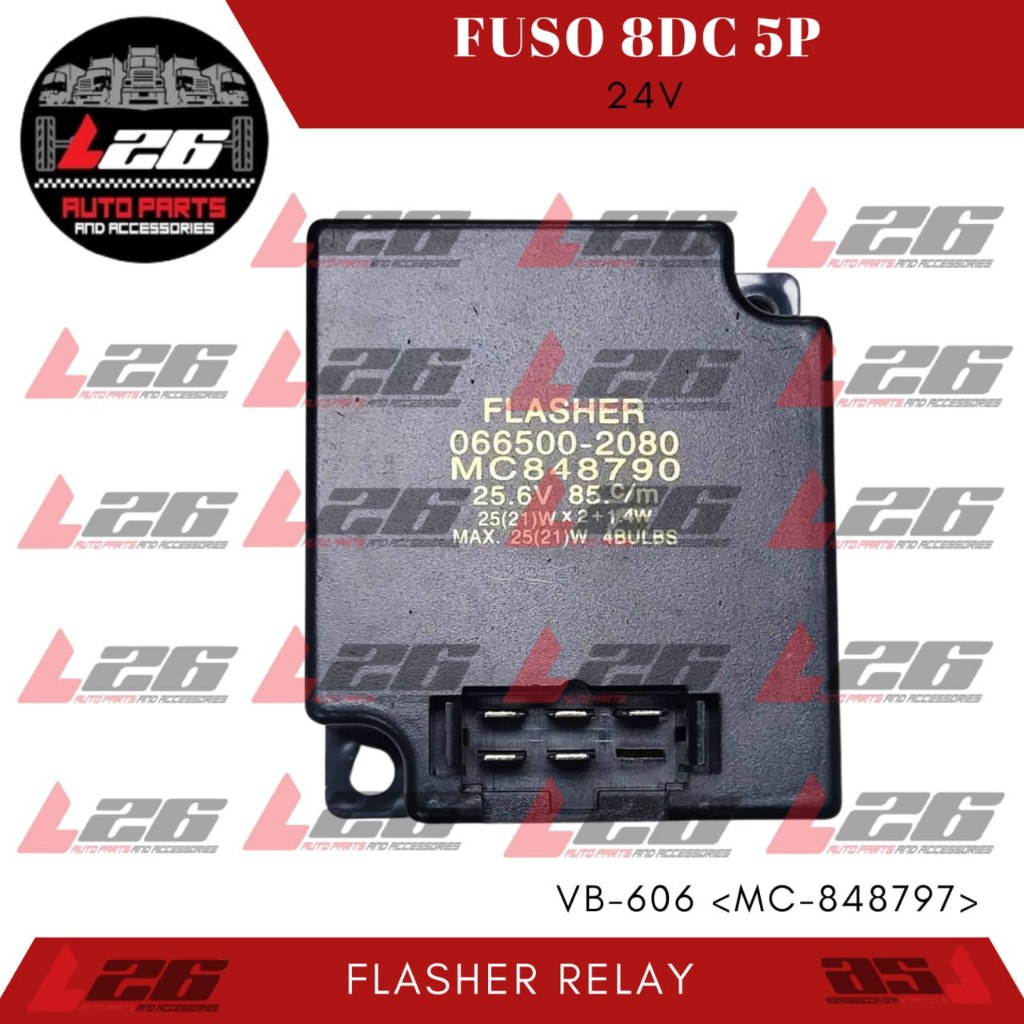 6PINS Mitsubishi Fuso 8DC Flasher Relay for Fuso 8DC 6P 24v VB-606 MC ...