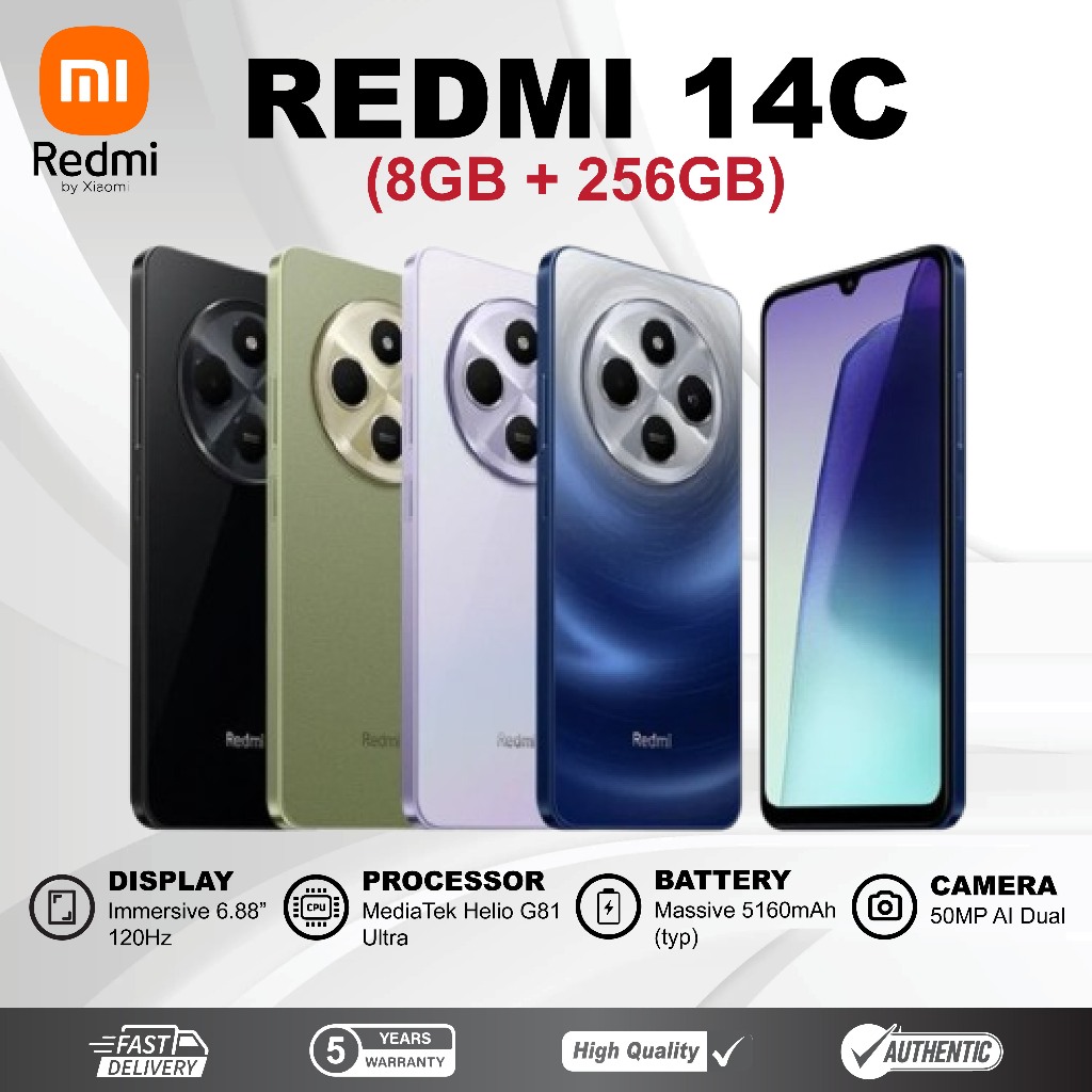 Redmi 14C (8+256GB) – Big 6.88" Display | Stylish Design | Fast ...