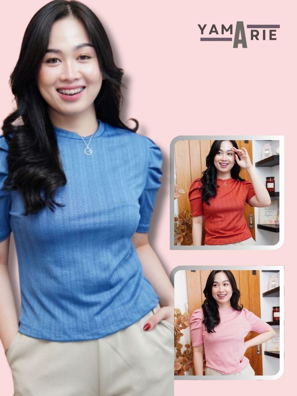Yamari.PH Magnolia Basic Puff Sleeves Knitted Top | Shopee Philippines