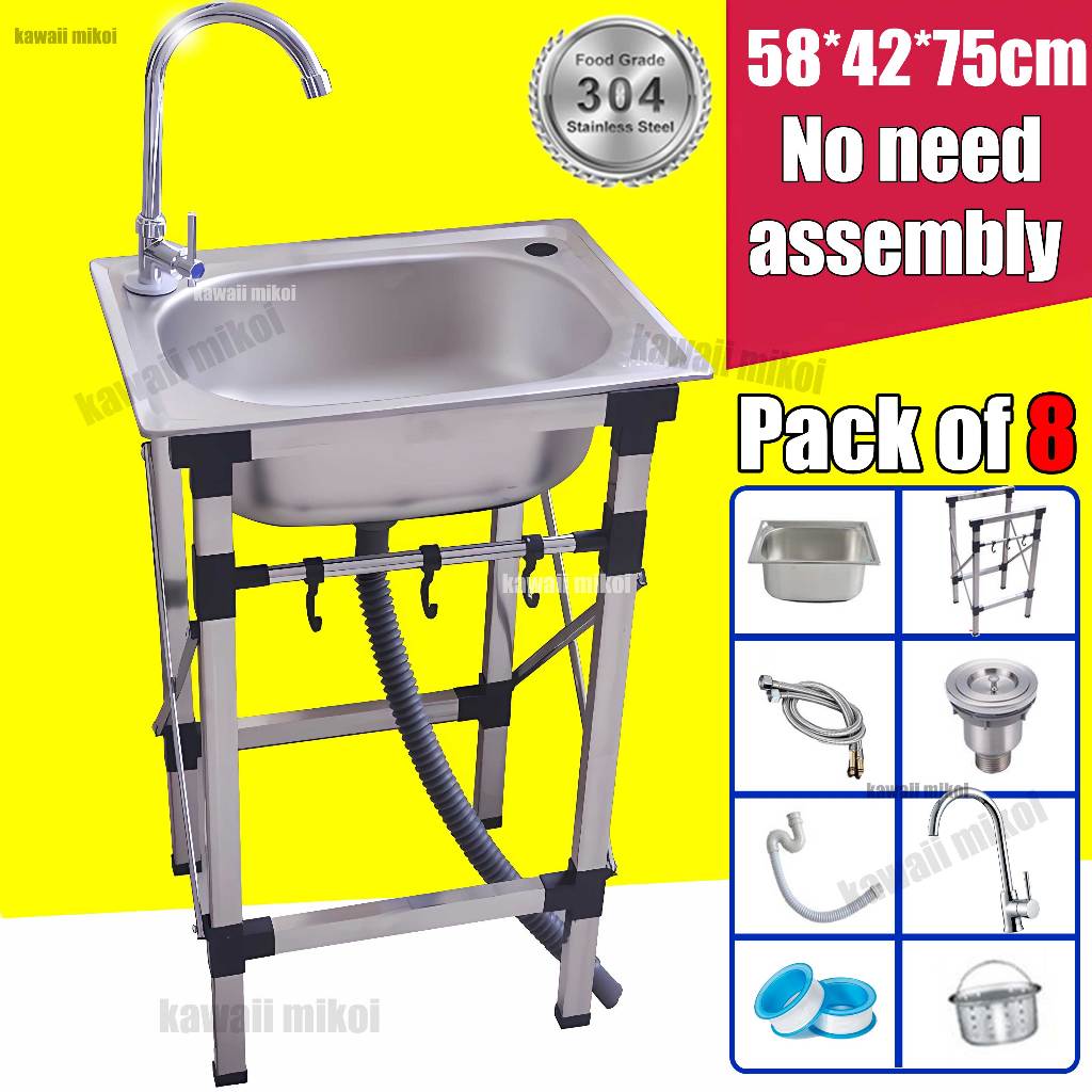 【Fast delivery】Stainless Steel Sink with stand lababo stainless ...