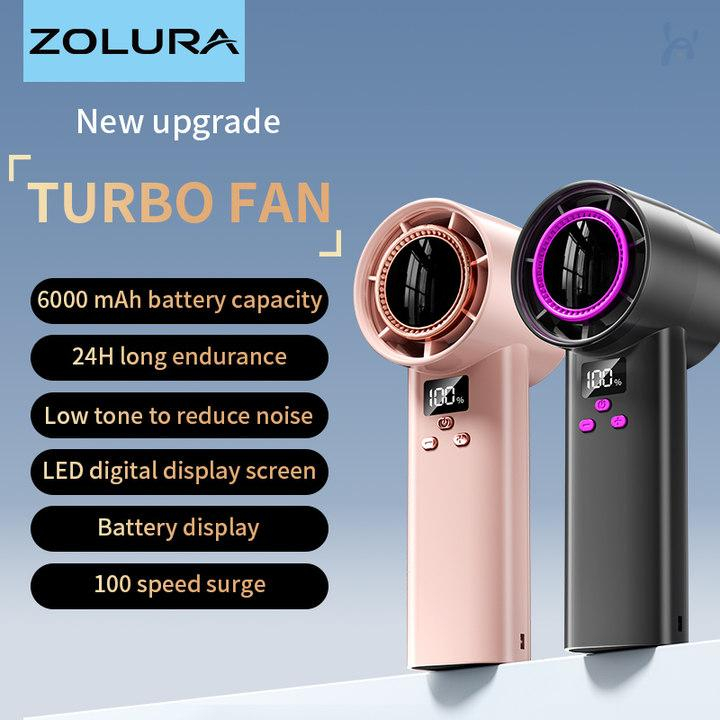 ZOLURA New Mini High Speed Fan With LED Display 100 Gear Wind Speed ...