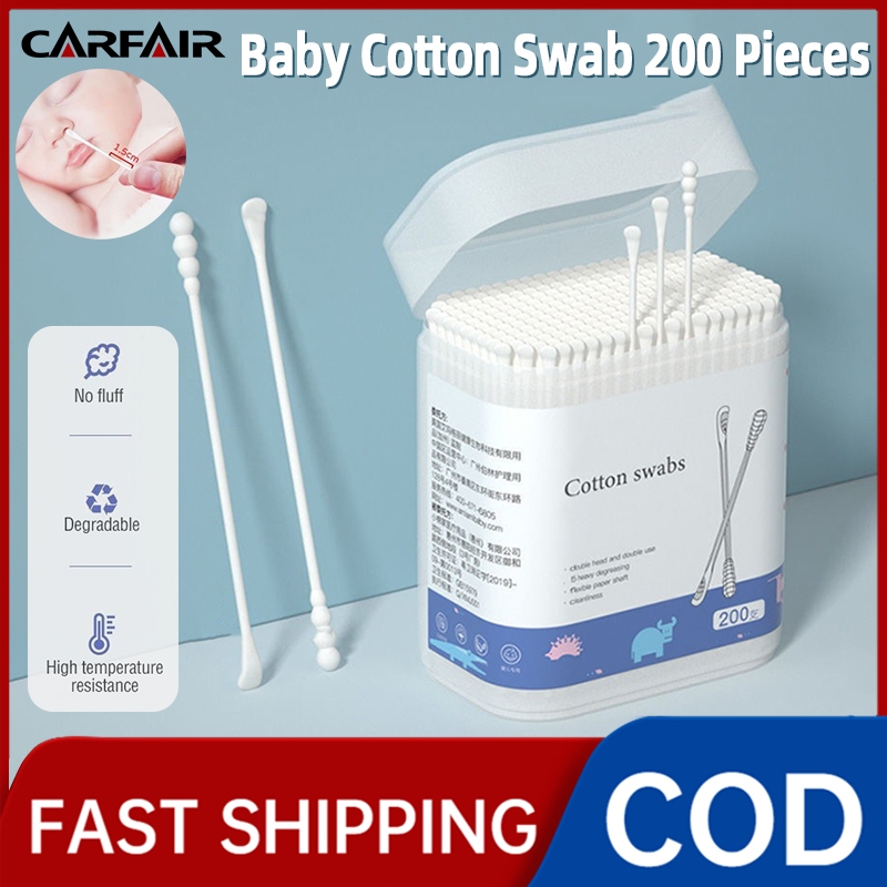 200pcs medical grade Cotton Swab for Baby ears nose belly button ...
