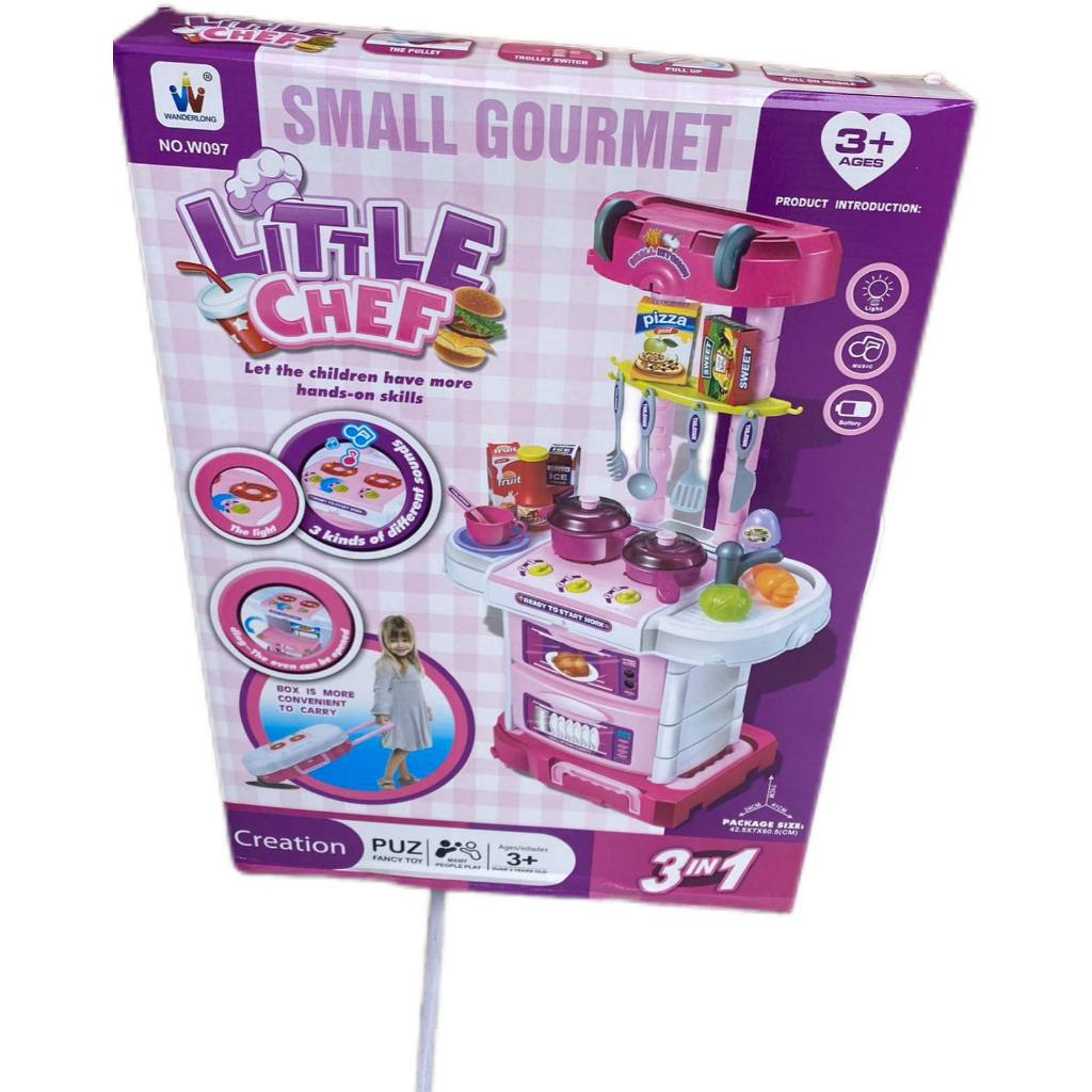 Little Chef Set Kitchen Set 3 in 1 Pretend Play Toys For Kids | Shopee ...