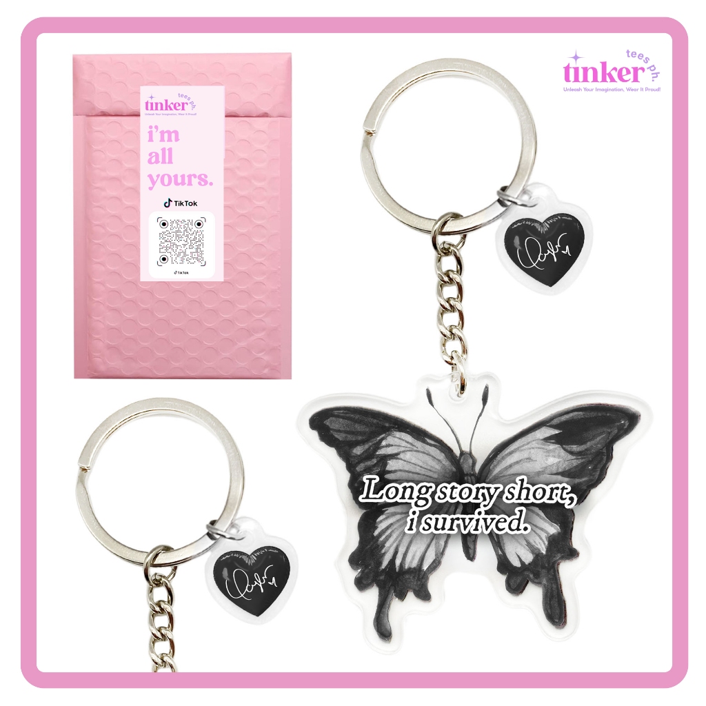 Taylor Swift Butterfly Keychain Evermore UV Acrylic Charm Swiftie Bag ...