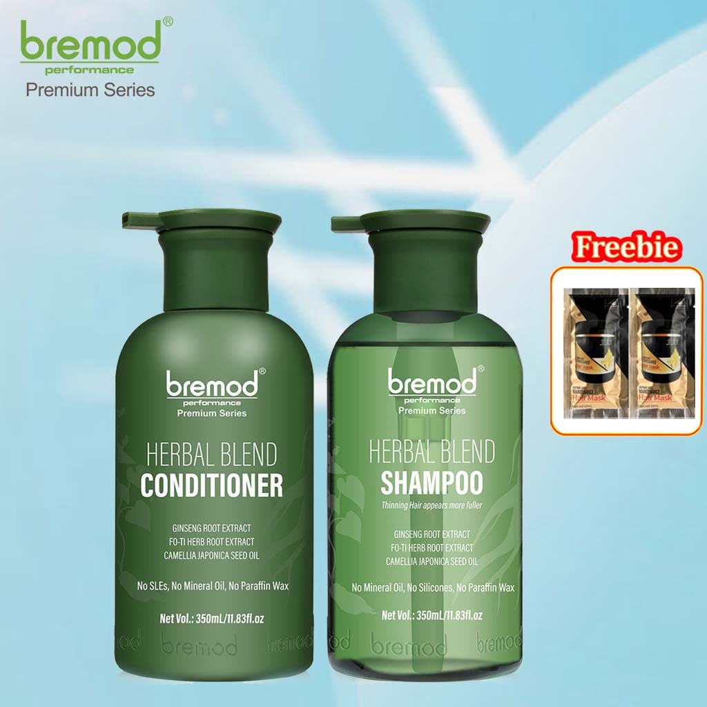 Bremod Premium Series Herbal Essence Shampoo Conditioner 350ml Silicone ...