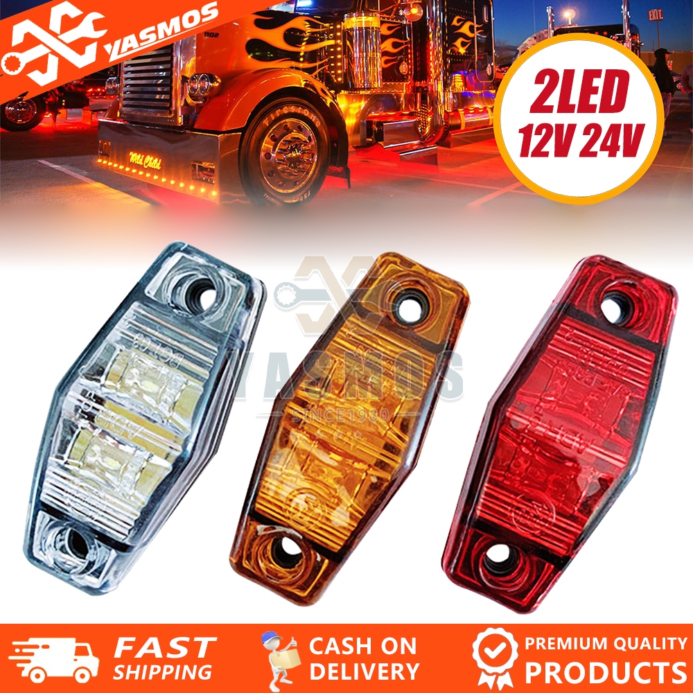 12V 24V LED Side Marker Light 2x LED Clearance Lamp External Lighting ...
