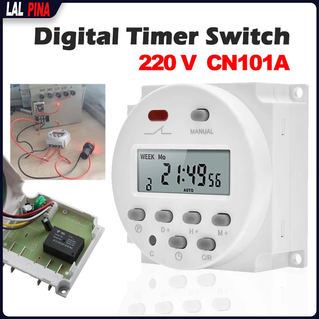 220V 16A Digital Programmable Timer Switch Relay Control time ...