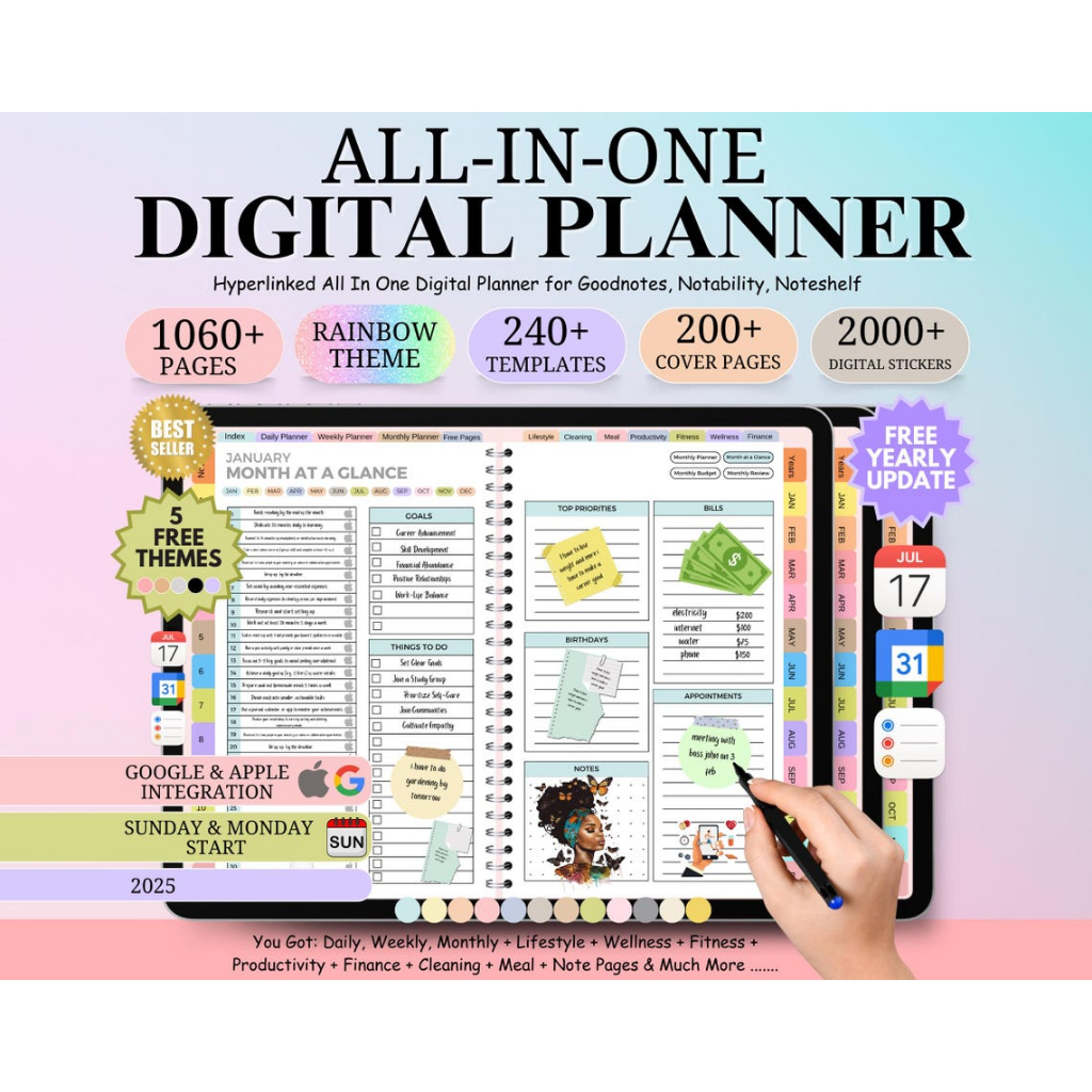 2025 Digital Planner, The Ultimate Digital Planner, Digital Journal ...