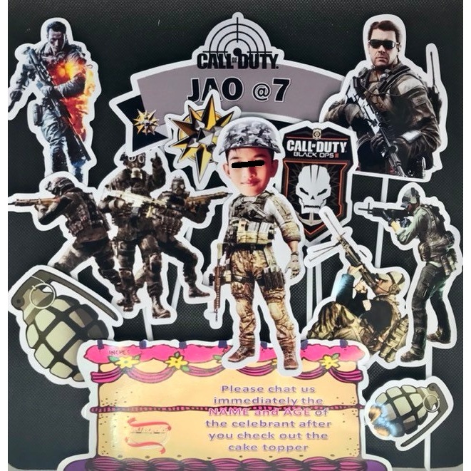 Soldier Design Cake Topper with personalized name and age | Shopee ...