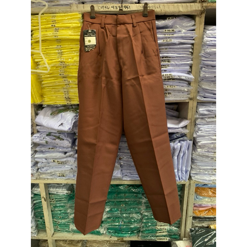 SCHOOL UNIFORM CHOCOLATE BROWN MENS SLACKS PALM BEACH | Shopee Philippines