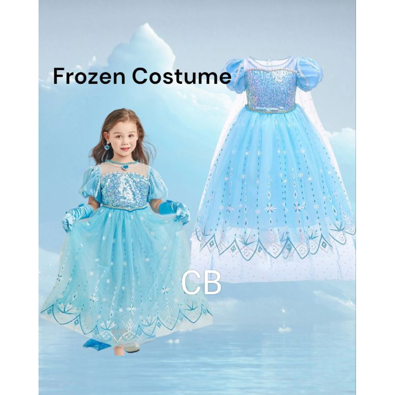Elsa Frozen Mini Gown style Dress with Cape Actual Photo is posted ...