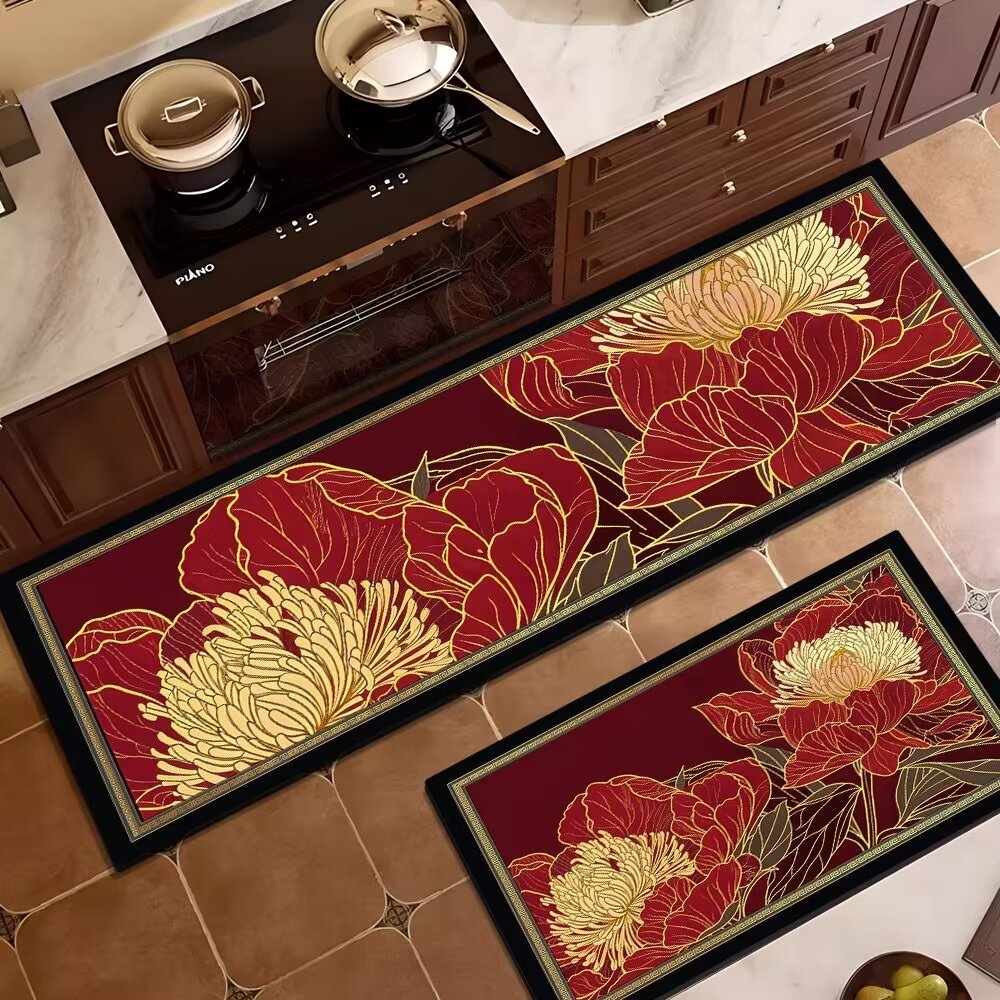 2PCS Kitchen Rug Non-Slip Soft Super Set Absorbent Kitchen Mat Big ...