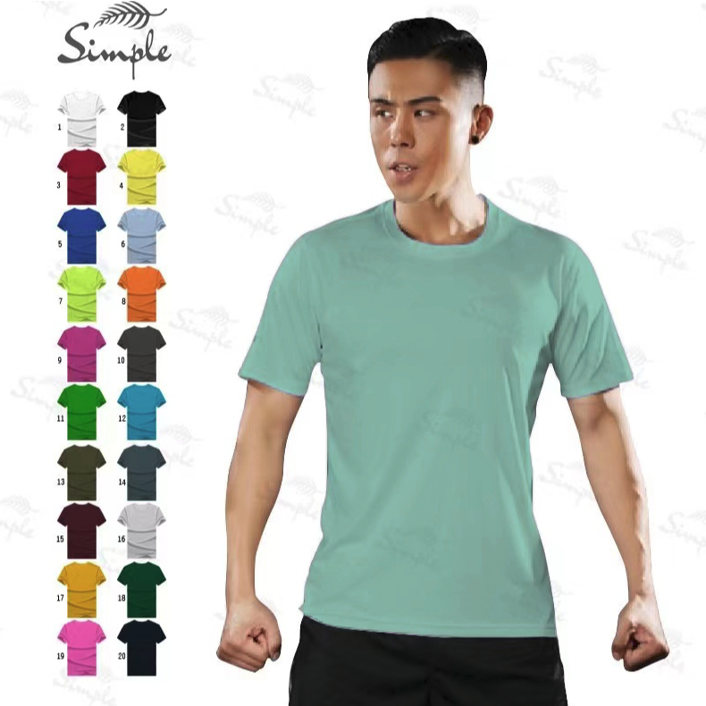 SIMPLE ACTIVE drifit t-shirt Unisex SAGE GREEN color round neck T-shirt ...