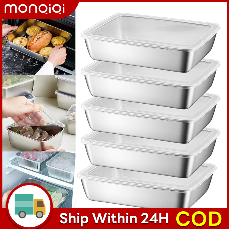 304 Stainless Steel Japanese Style Tray Food Storage Box with Lid ...