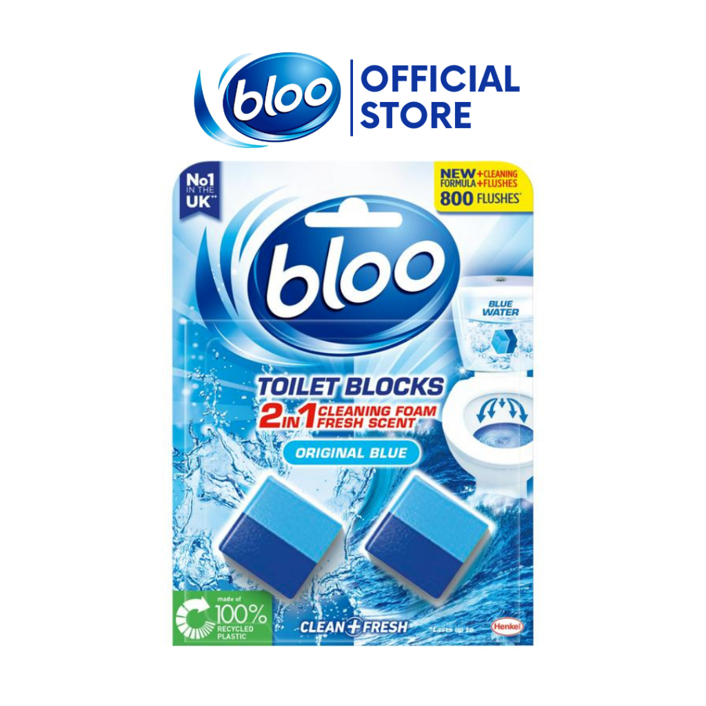 Bloo Original Blue Toilet Blocks 2x50g | Shopee Philippines