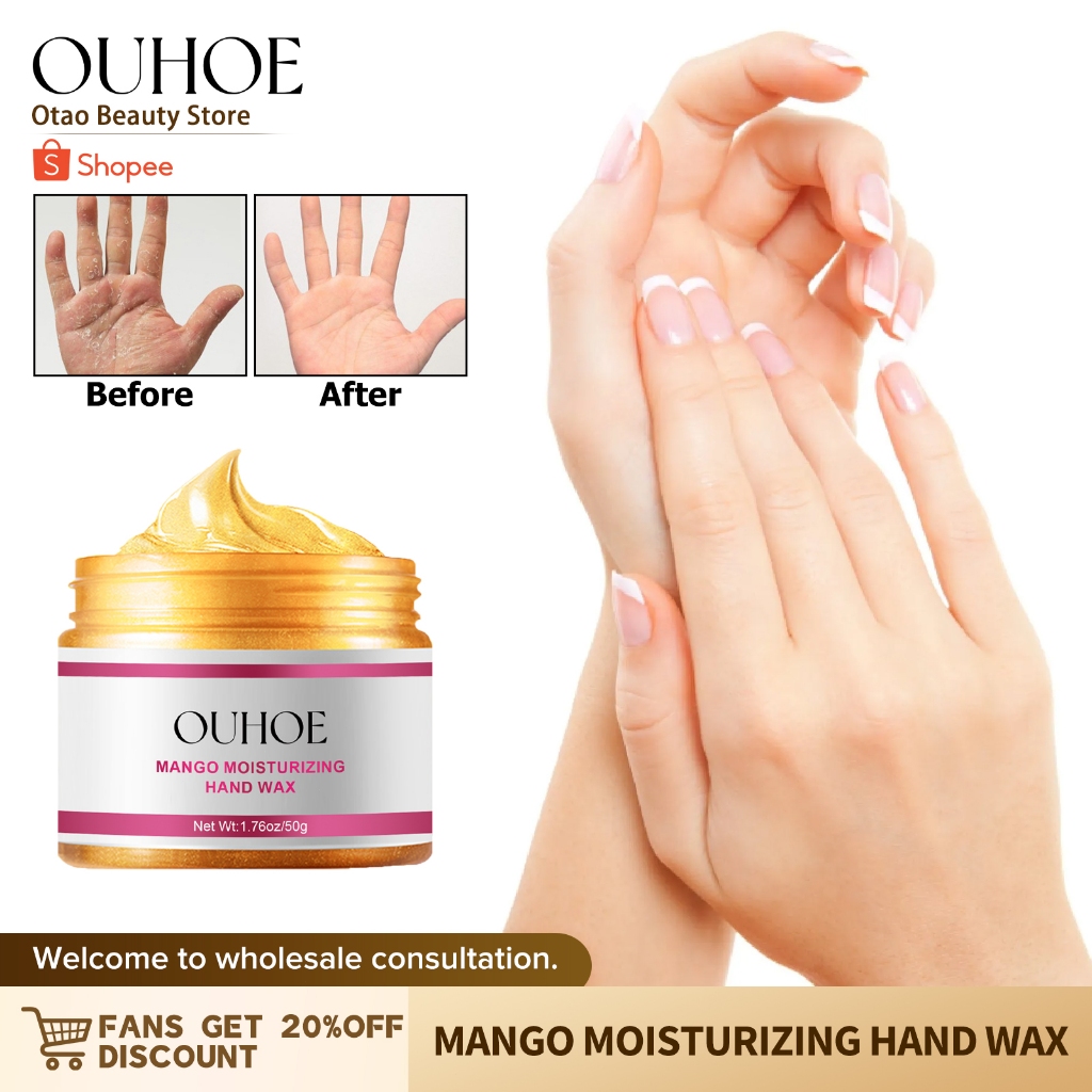 OUHOE Mango Moisturizing Hand Wax 50g Hands Moisturizing Hand Mask ...