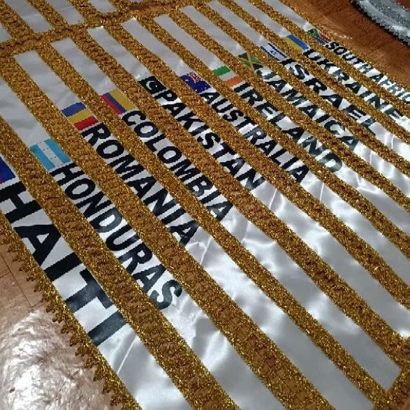 Sash United Nation For Kids & Adult with Silver Gold lining | Shopee ...