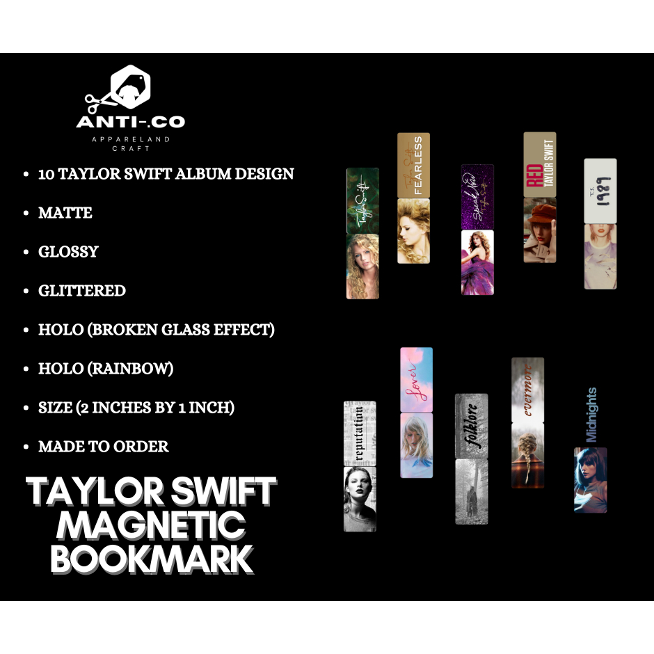 Taylor Swift album inspired magnetic bookmarks | Shopee Philippines