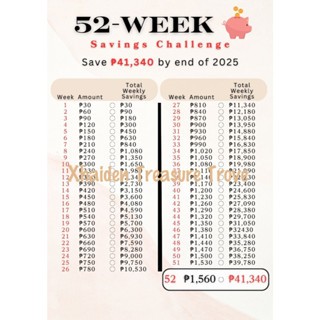 Ipon Challenge 52 Week A4 size Sticker/Photo Paper | Shopee Philippines