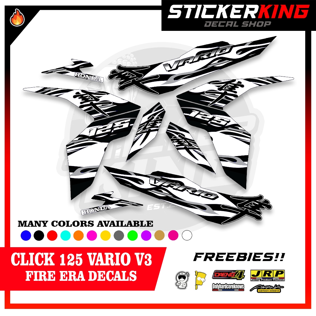Click 125 Vario V3 Fire Era Decals with Freebies Thailand Indo ...