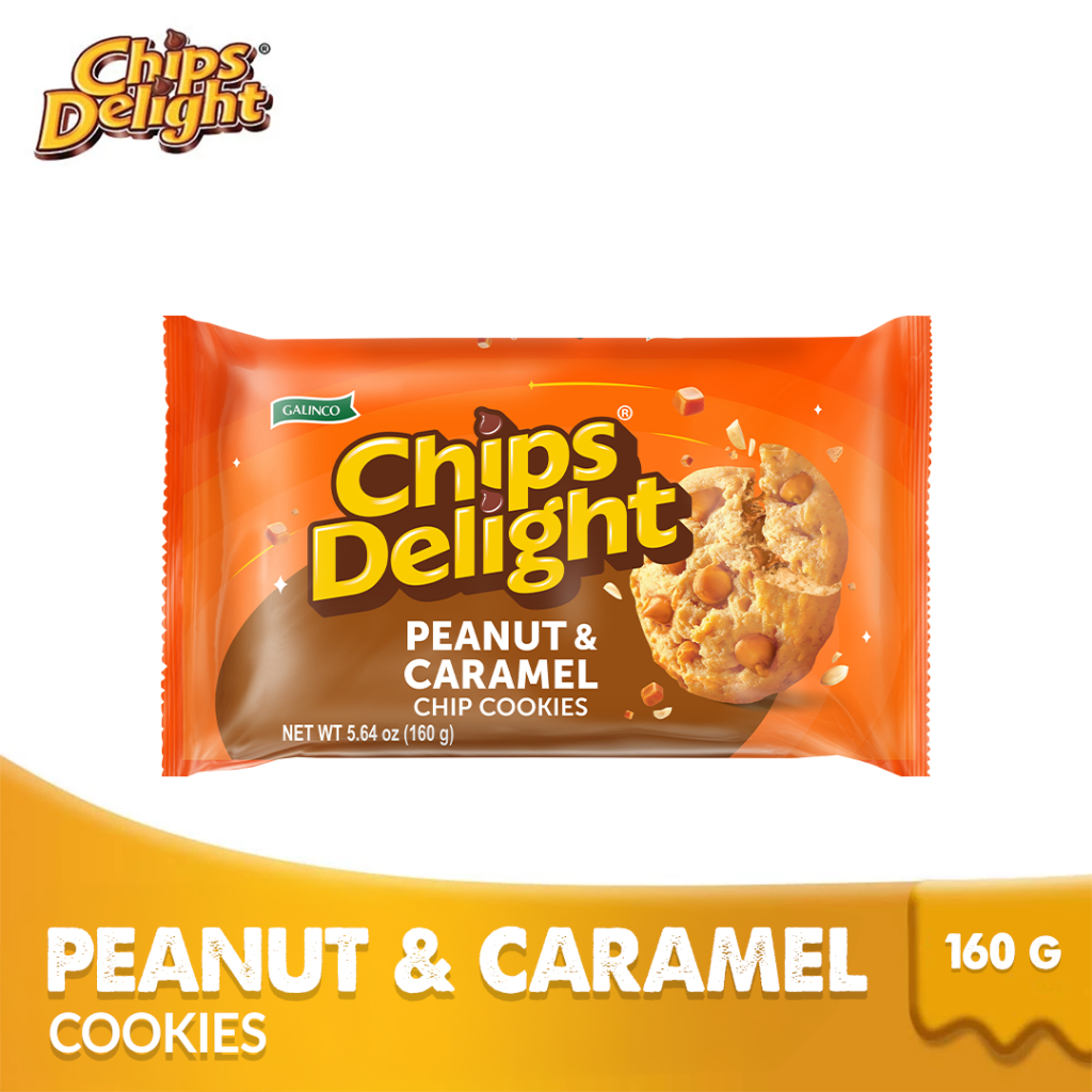 Chips Delight Peanut and Caramel Chip Cookies 160g | Shopee Philippines