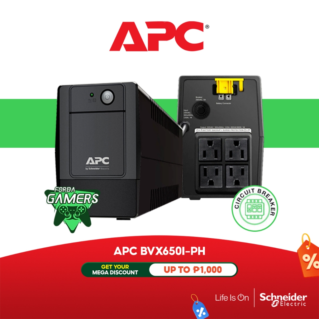 APC UPS 650VA-360W Uninterruptible Power Supply (BVX650I-PH, Easy UPS ...