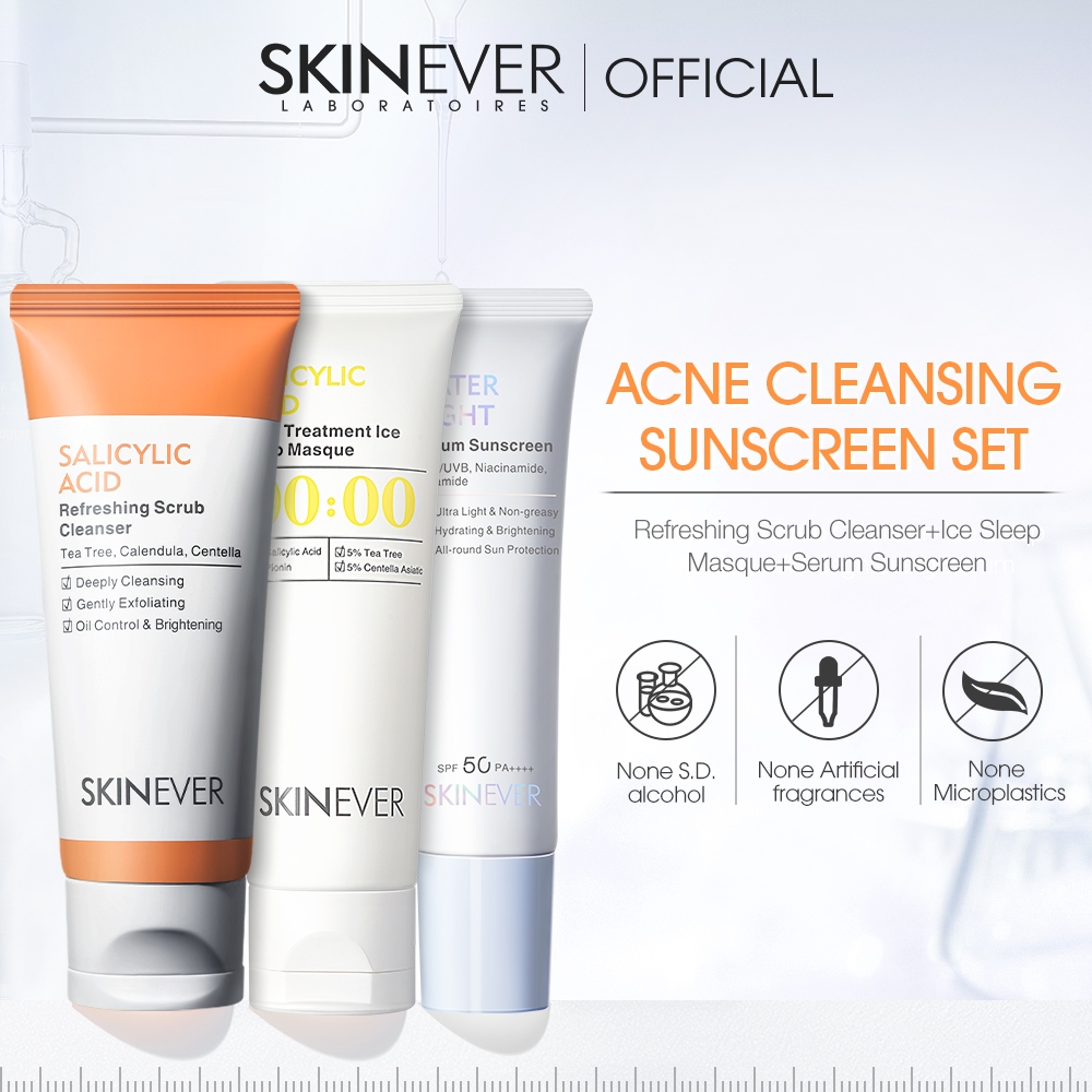 SKINEVER Salicylic Acid Acne 3Pcs Set Hydrating Whitening SPF50 ...