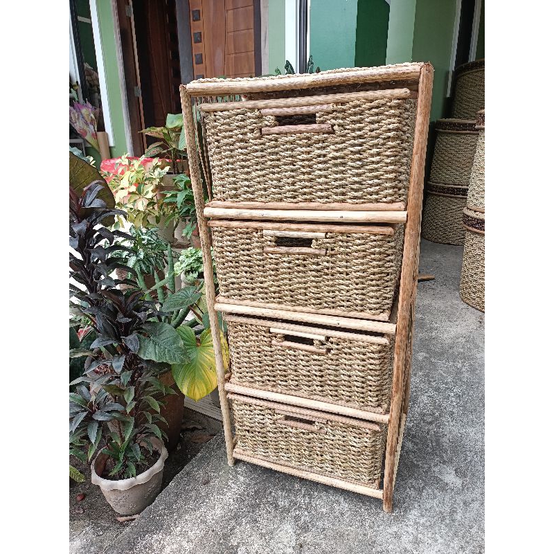 4 layered Rattan/buri drawer/ native and handmade drawer | Shopee ...