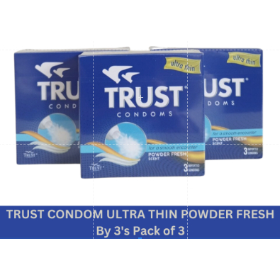 TRUST CONDOM ULTRA THIN POWDER FRESH By 3's Pack of 3 | Shopee Philippines
