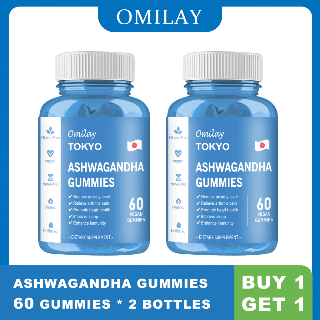 Omilay Organic Ashwagandha Gummies 1500 MG for Stress Relief Immune ...