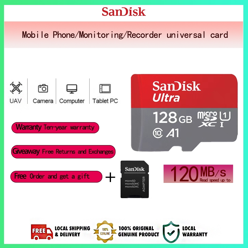 Sandisk Ultra Memory card 128GB 256GB 400G 512GB 1TB Memory Card High-Speed TF Micro SD Card ...