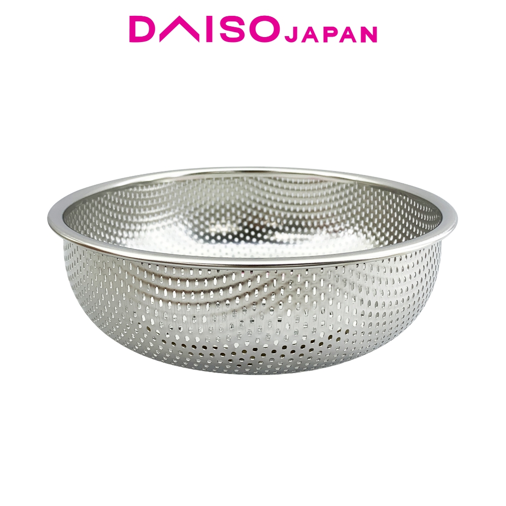 Daiso Shallow Type Stainless Steel Punched Strainer 19cm | Shopee ...