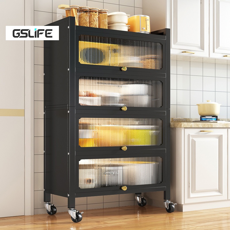 GSlife 80/100 CM Kitchen Racks Organizer Storage Rack Shelf Pull-out ...