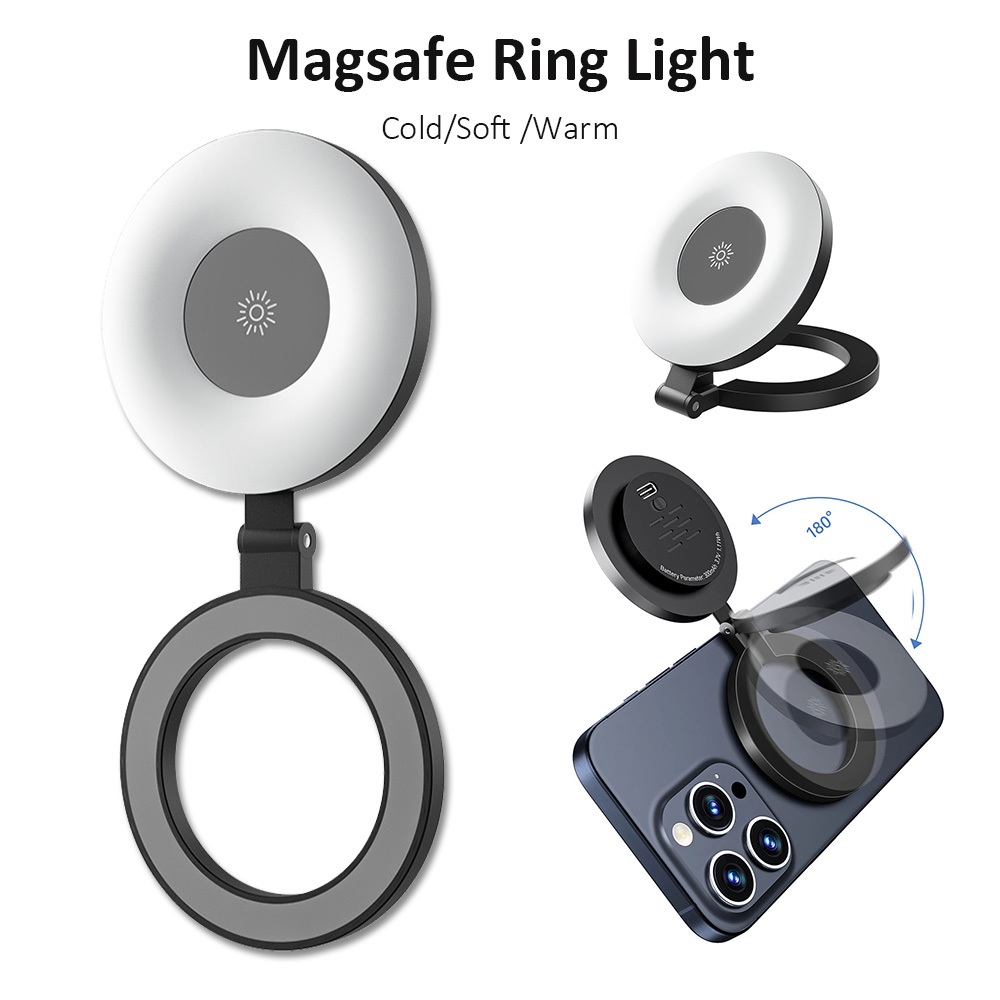 Magnetic Selfie Light For Vlogging 3 Modes Adjustable 180° Flip Magsafe ...