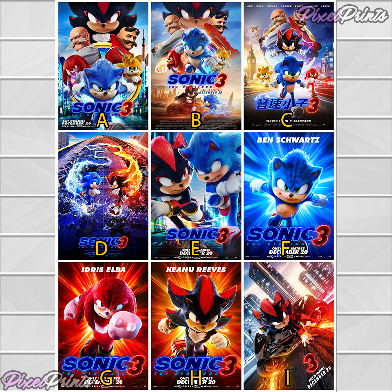 Sonic Hedgehog Movie Posters Design / Wall Decor / Laminated Posters ...