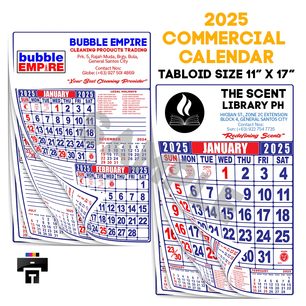2025 11" x 17" Commercial Calendar | Business giveaways | Corporate ...