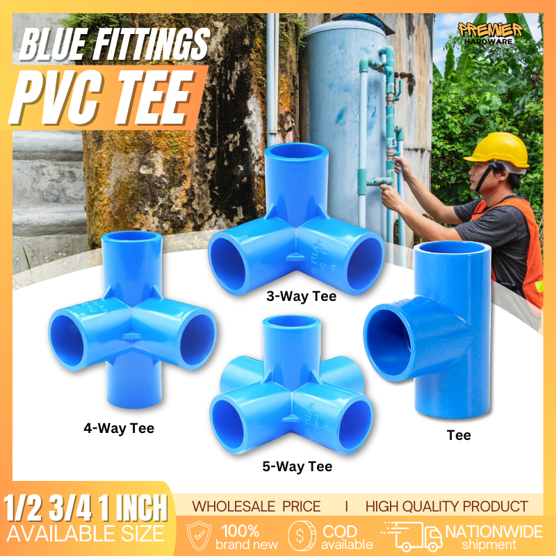 PVC Blue Fittings 1/2 3/4 1 inch Pipe Fitting for Plumbing Premier ...