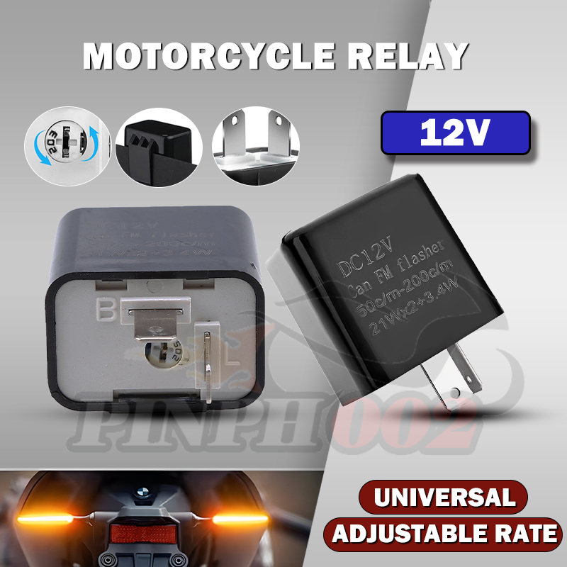 Motorcycle 12V Relay LED Light Flasher Turn Signal Indicator Relay ...