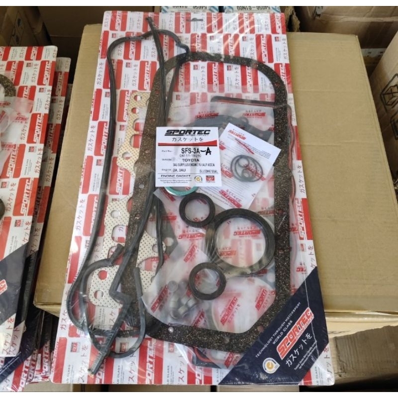 SPORTEC OVERHAULING GASKET FOR TOYOTA 3A, 3AU SURPLUS ENGINE W/HALF ...